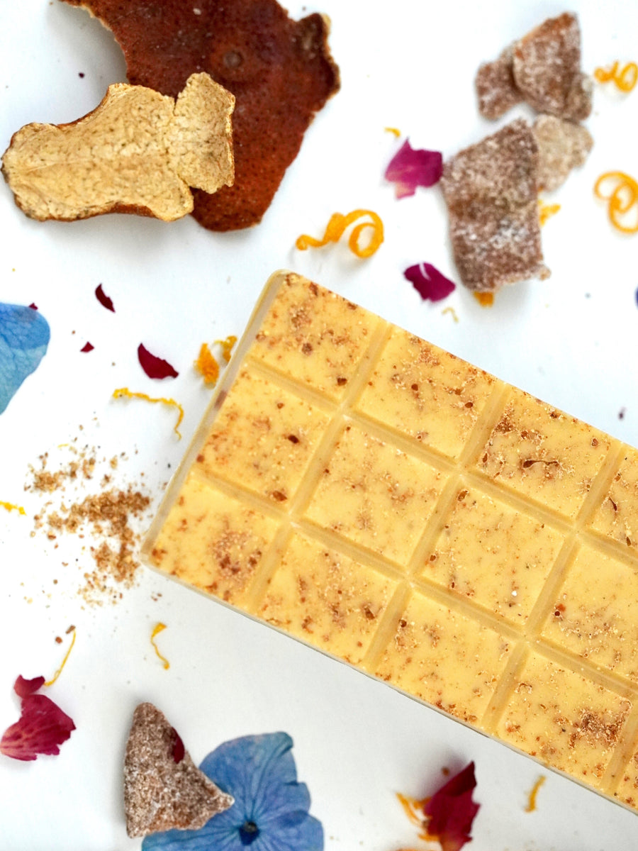 Passion Fruit & Preserved Tangerine Chocolate Bar (Dairy Free) – Silver ...