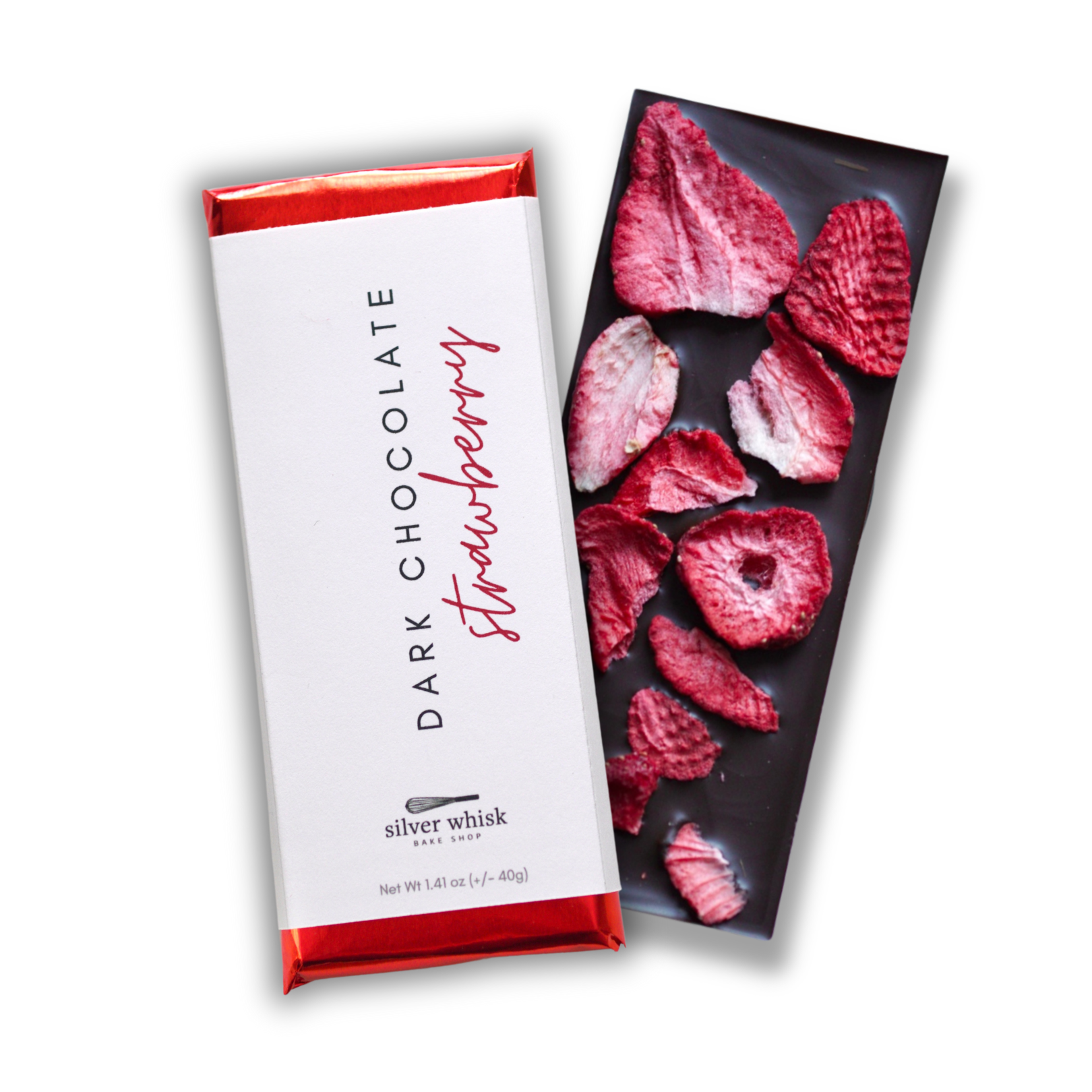 Strawberry Dark Chocolate – Silver Whisk Bake Shop & Chocolatier