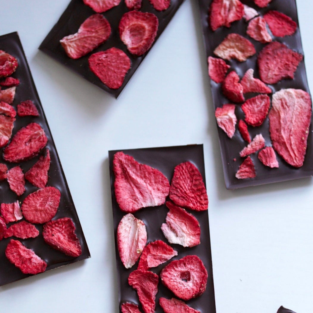 Strawberry Dark Chocolate – Silver Whisk Bake Shop & Chocolatier